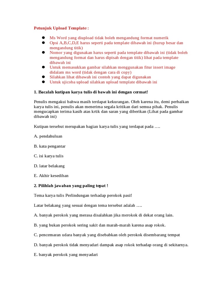 Panduan Upload Template MS Word | PDF