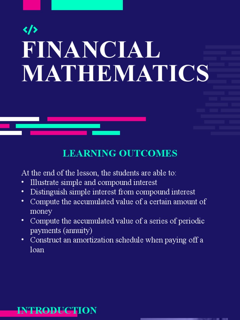 Financial Mathematics | PDF | Interest | Loans