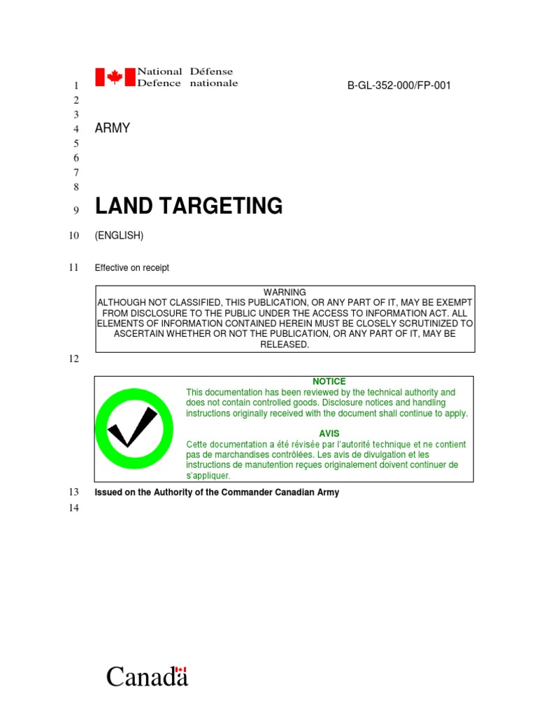 Canada. 9 LAND TARGETING | PDF | Military Doctrine | Brigade