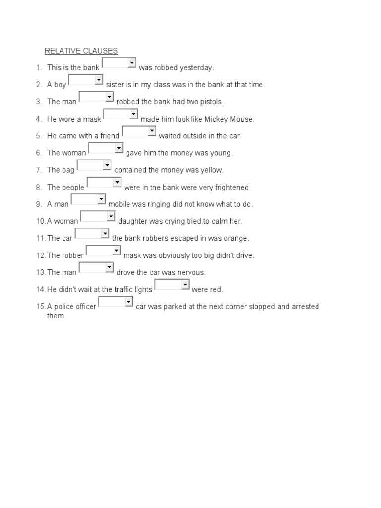 RELATIVE CLAUSES Revision Question | PDF