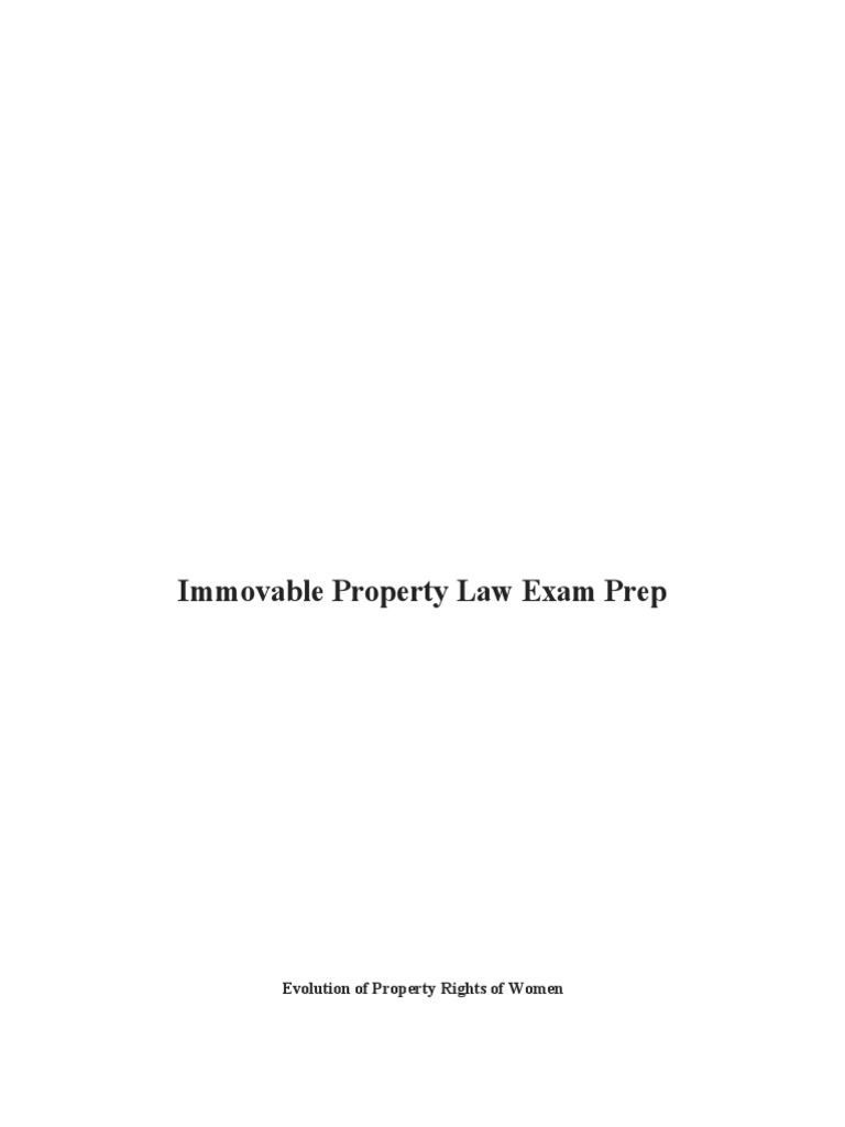 End of Sem Exam Prep - Immovable | PDF | Marriage | Divorce