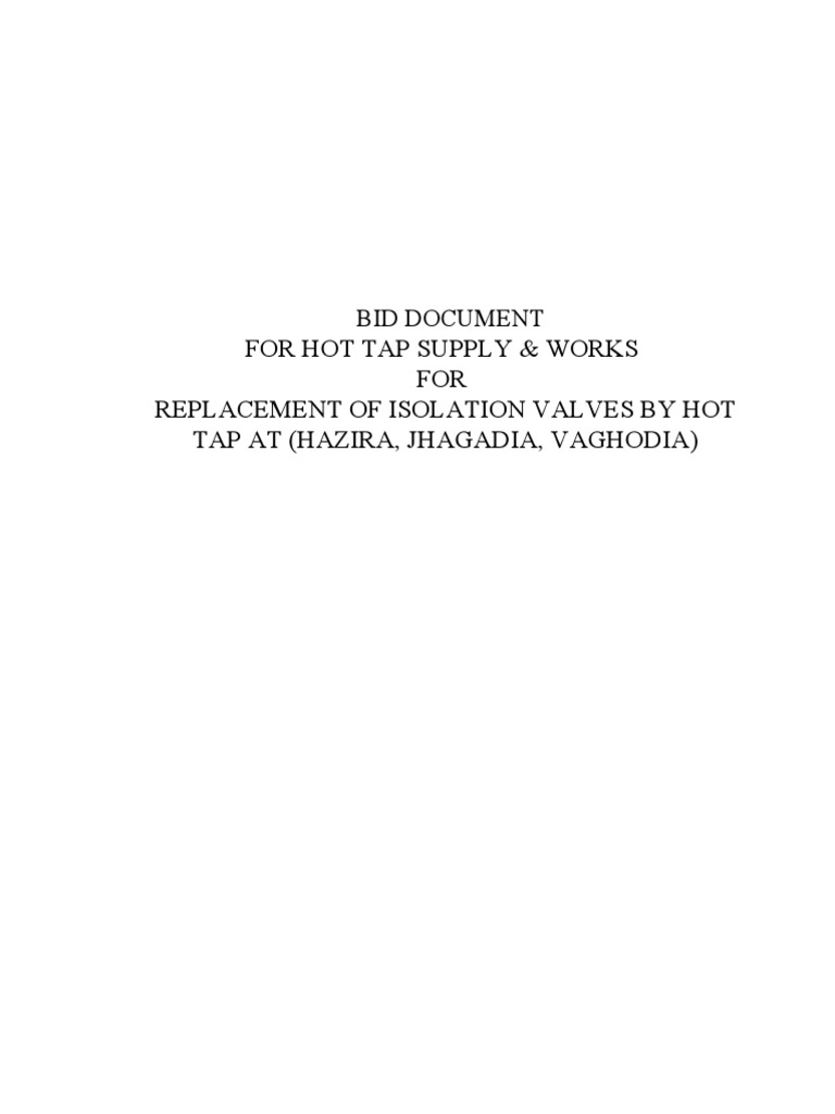 Replacement of Isolation Valves by Hot Tap Works | PDF | Welding ...