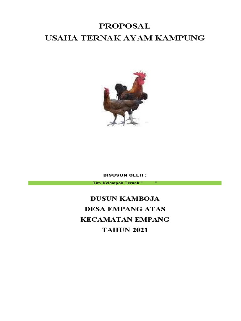 Proposal Kelompok Ternak Ayam Kampung | PDF