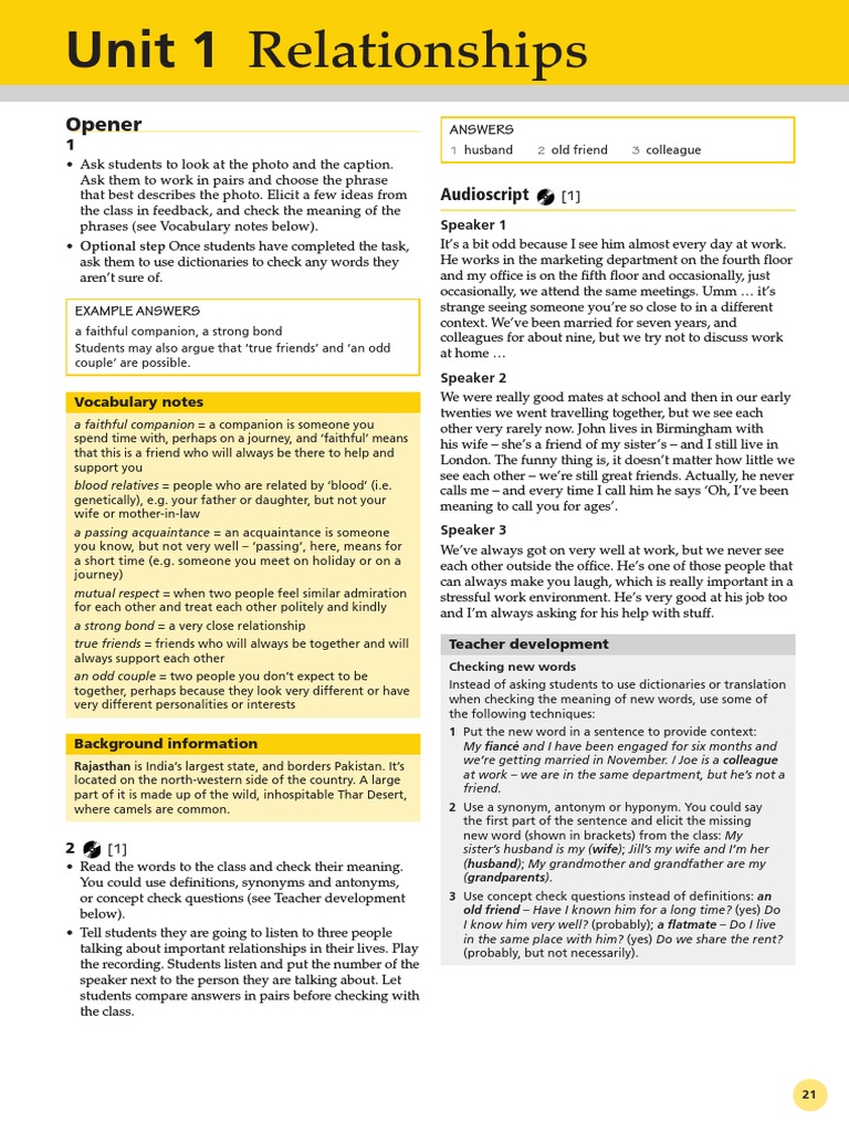 Life 2E Upper Intermediate Unit 1 TB | PDF