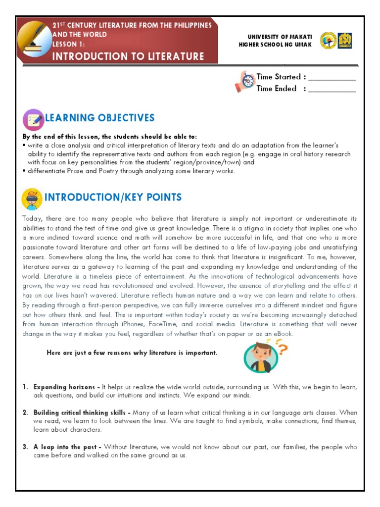 21st - Lesson 1 Module | PDF | Poetry | Narrative