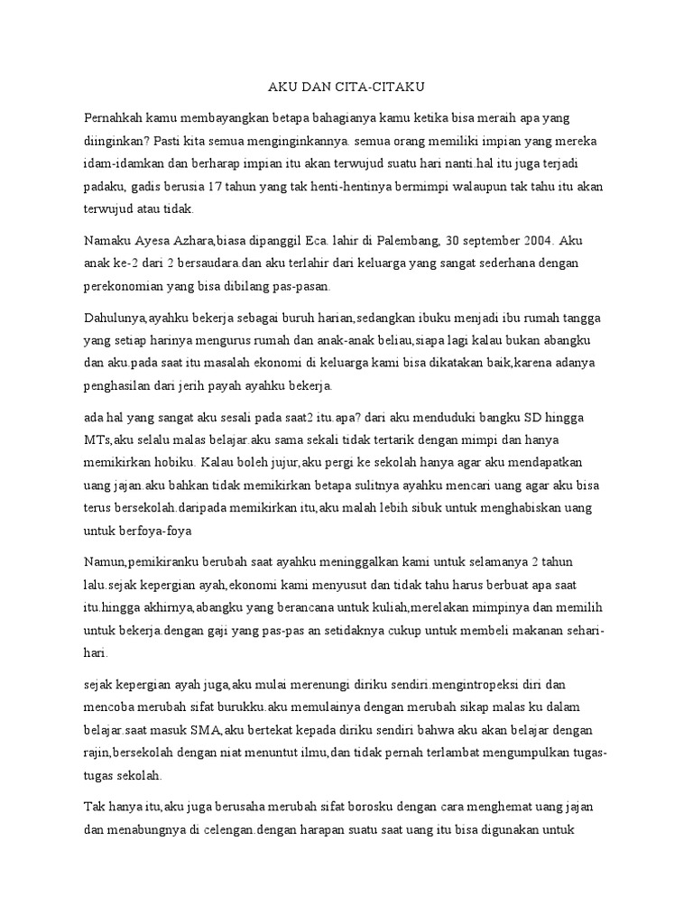 Aku Dan Cita-Citaku Ayesa Azhara | PDF | Kesehatan Holistik | Gaya Hidup