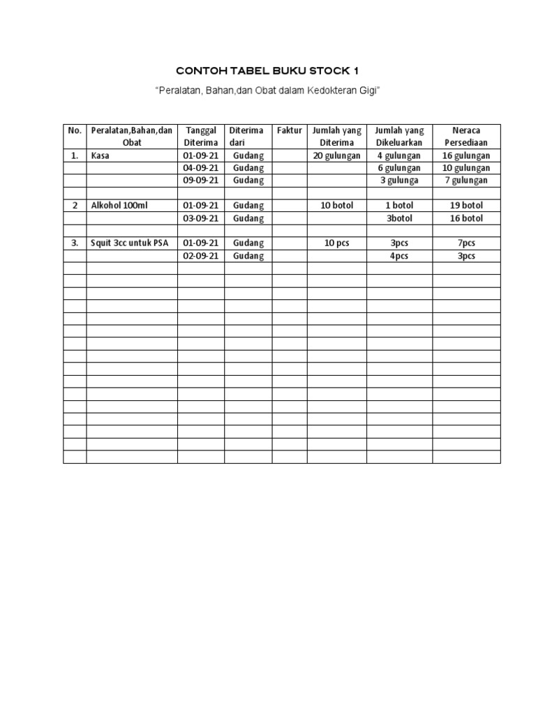 Contoh Buku Stock 1 | PDF