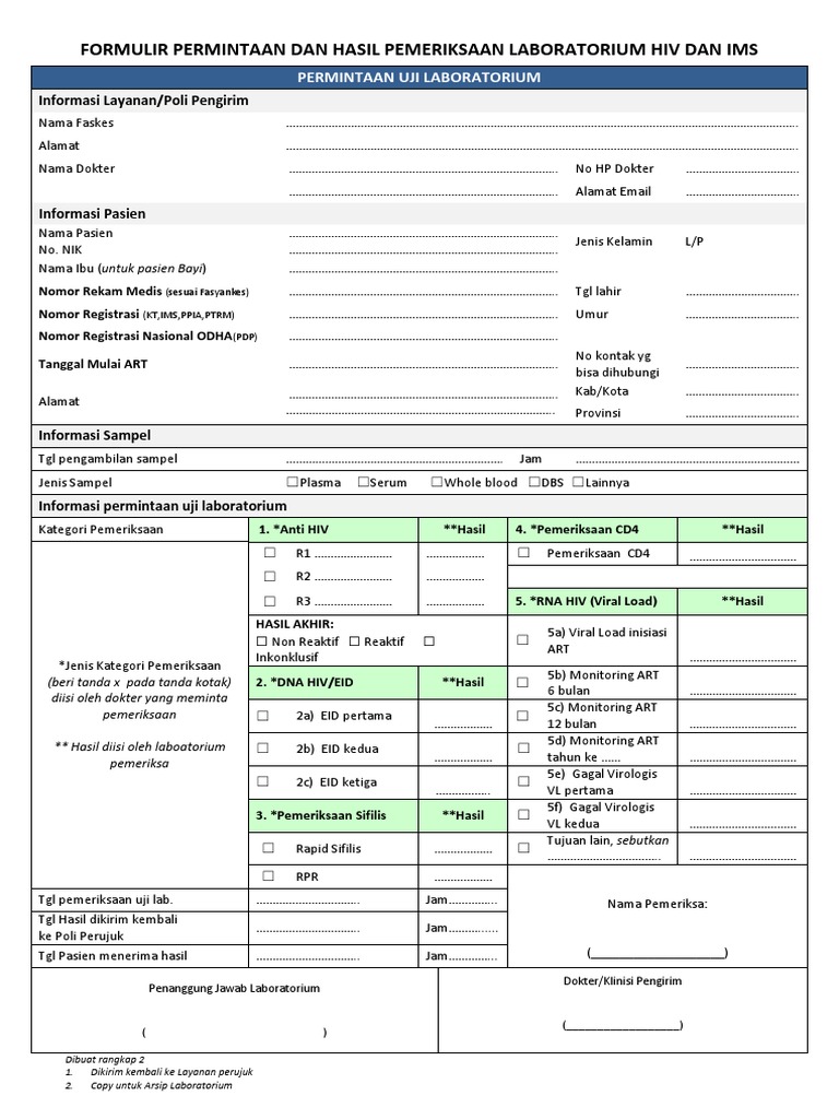 Form Permintaan LAB | PDF