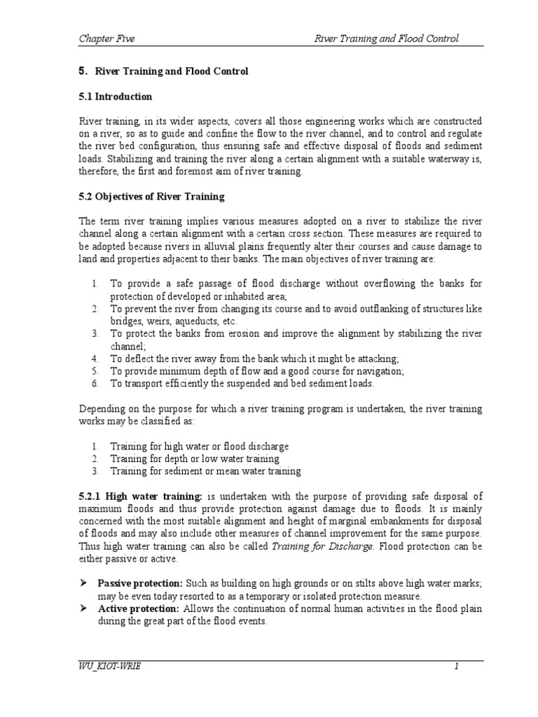Lecturenote - 26043514chapter Five - River Training and Flood Control ...