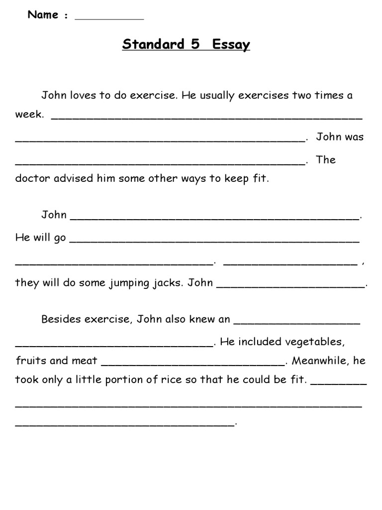 STD 5 Eng Essay | PDF