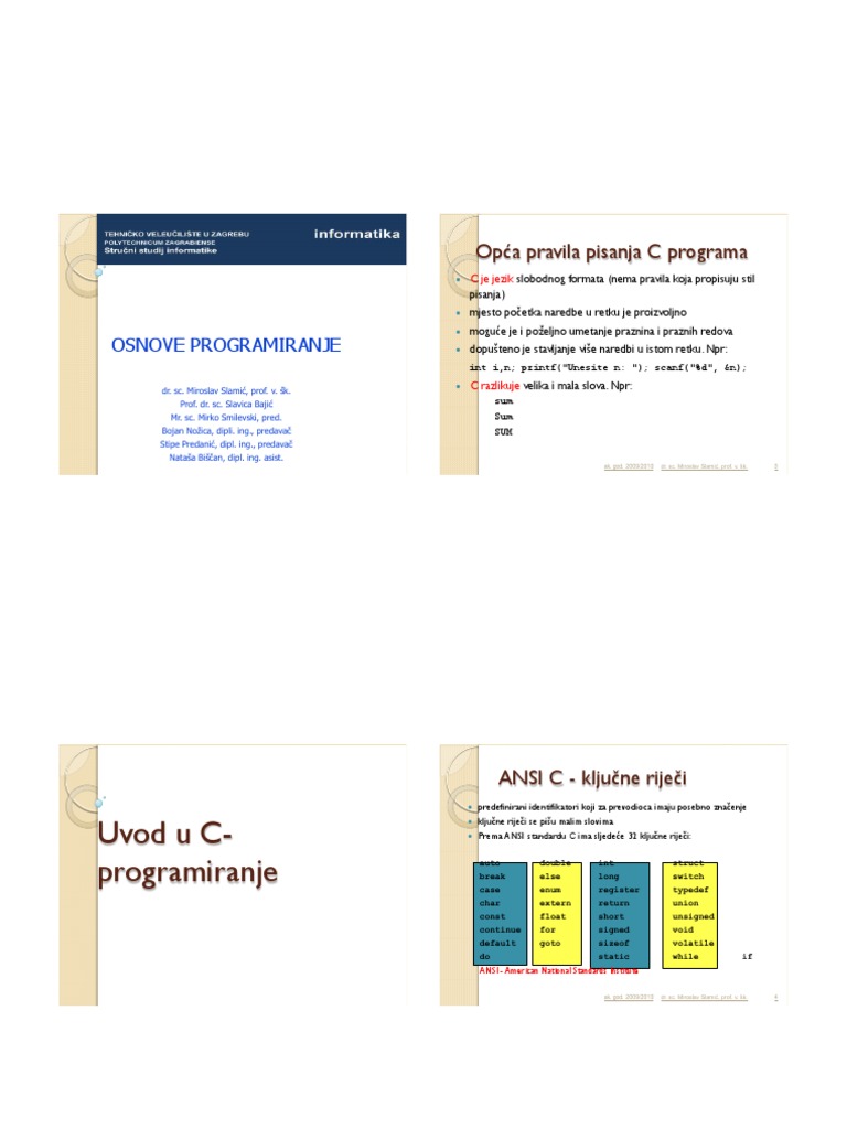 Uvod C Programiranje | PDF