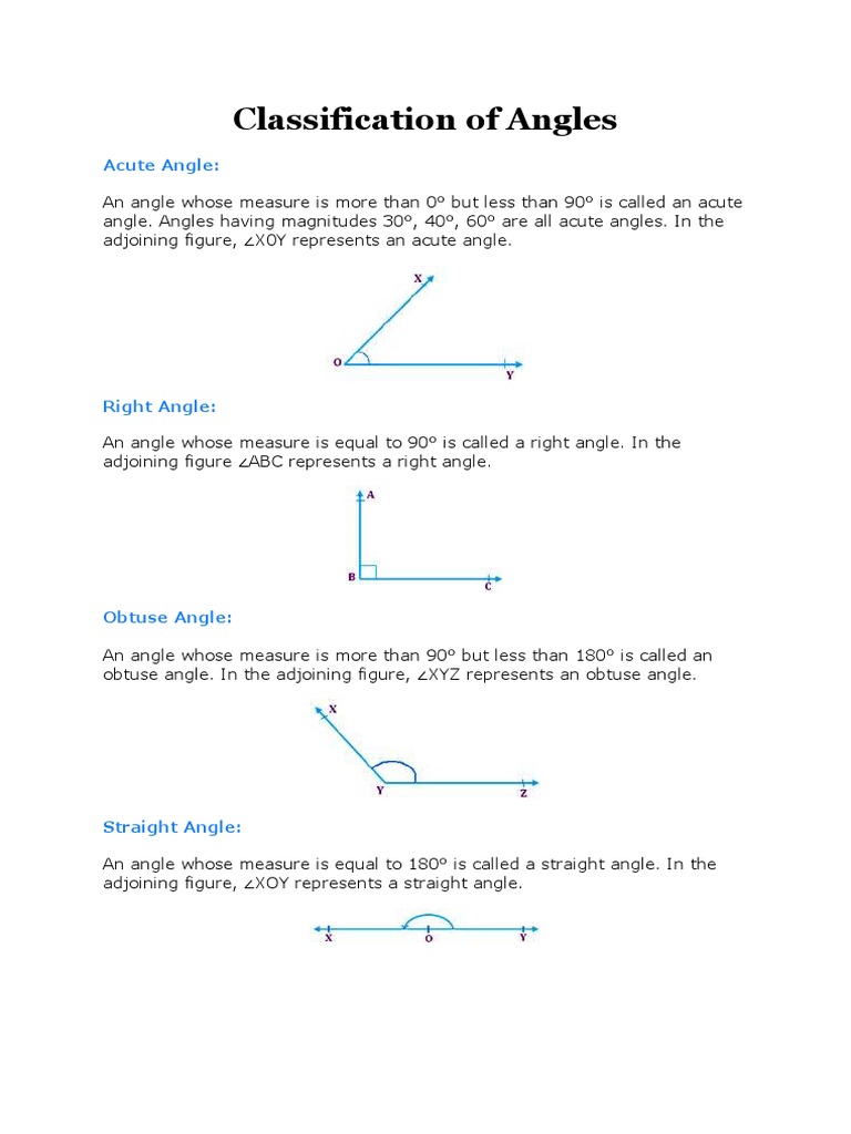 Classification of Angles | PDF | Angle | Triangle