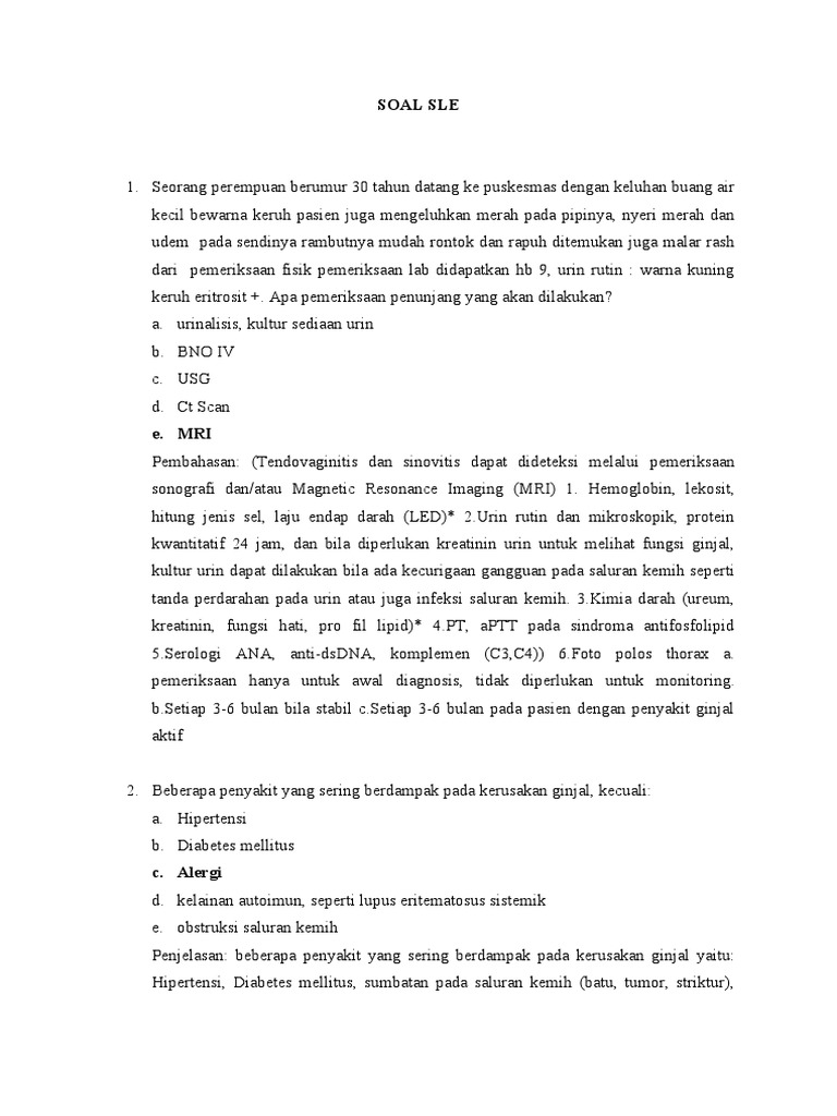 Soal Sle | PDF