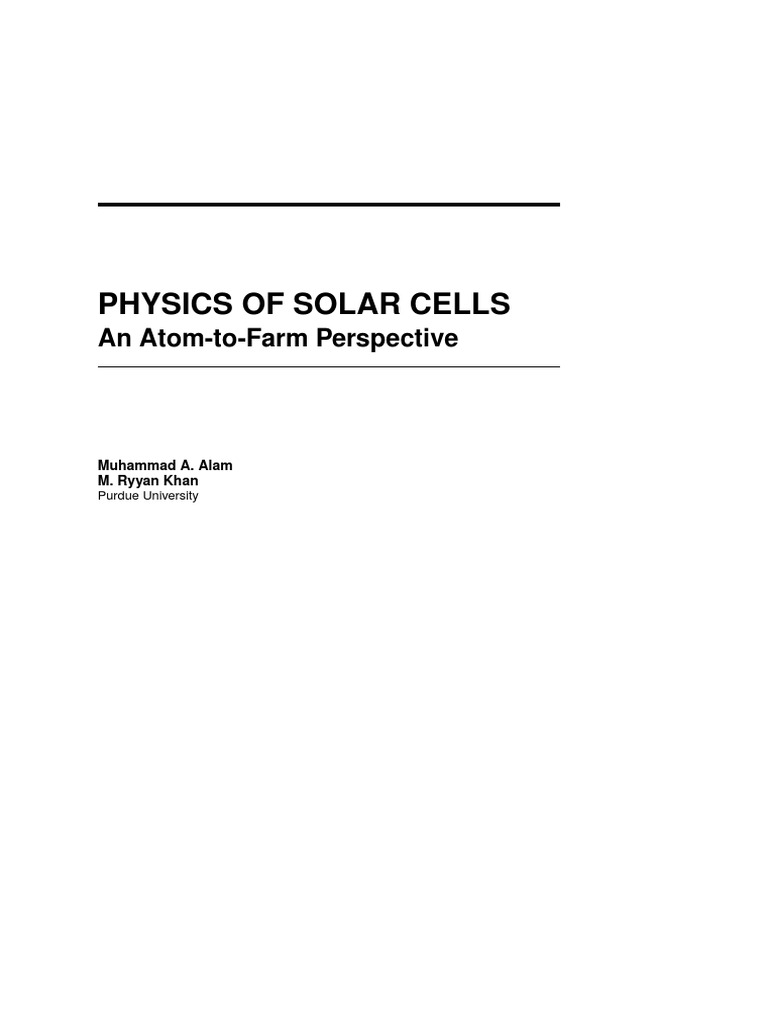 Physics of Solar Cells: An Atom-to-Farm Perspective | PDF | Solar Cell ...