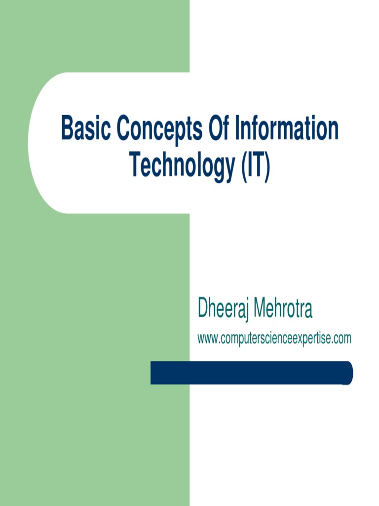 Basic Concepts of Information Technology (IT) : Dheeraj Mehrotra | PDF ...