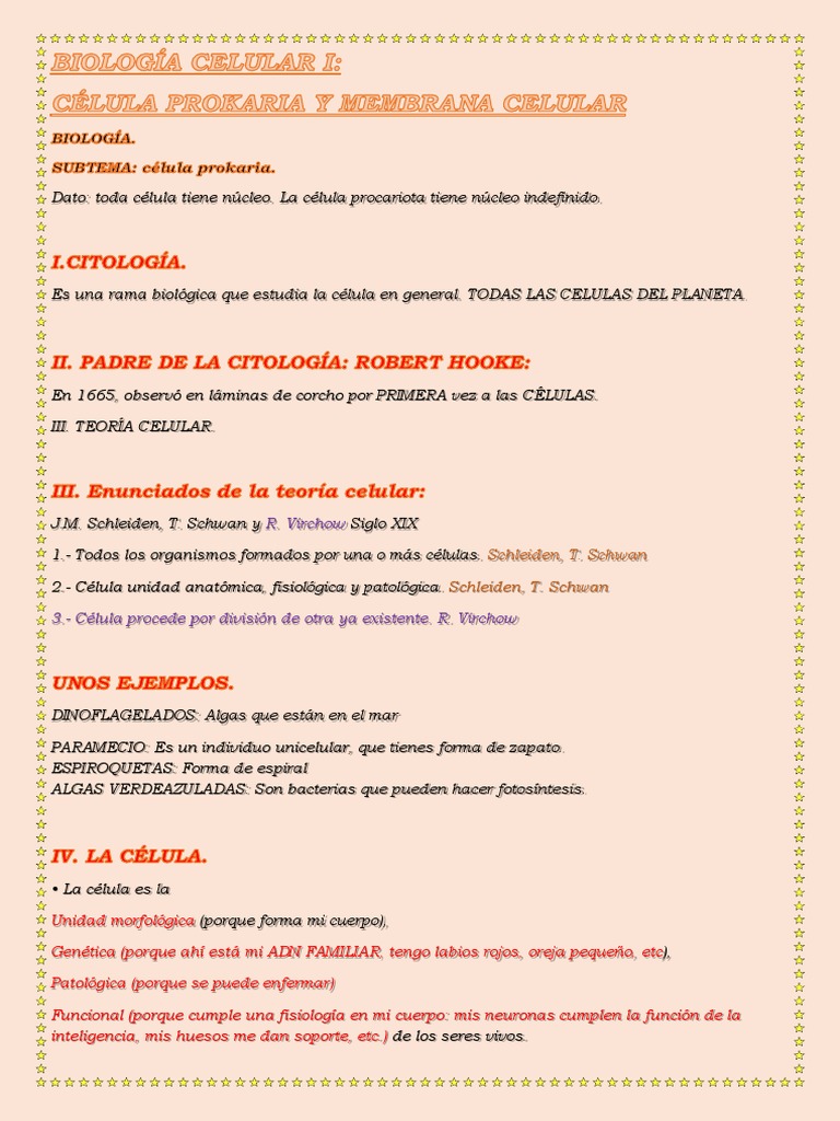 Teoría Celular y Tipos de Células | PDF | Biología Celular) | Membrana ...