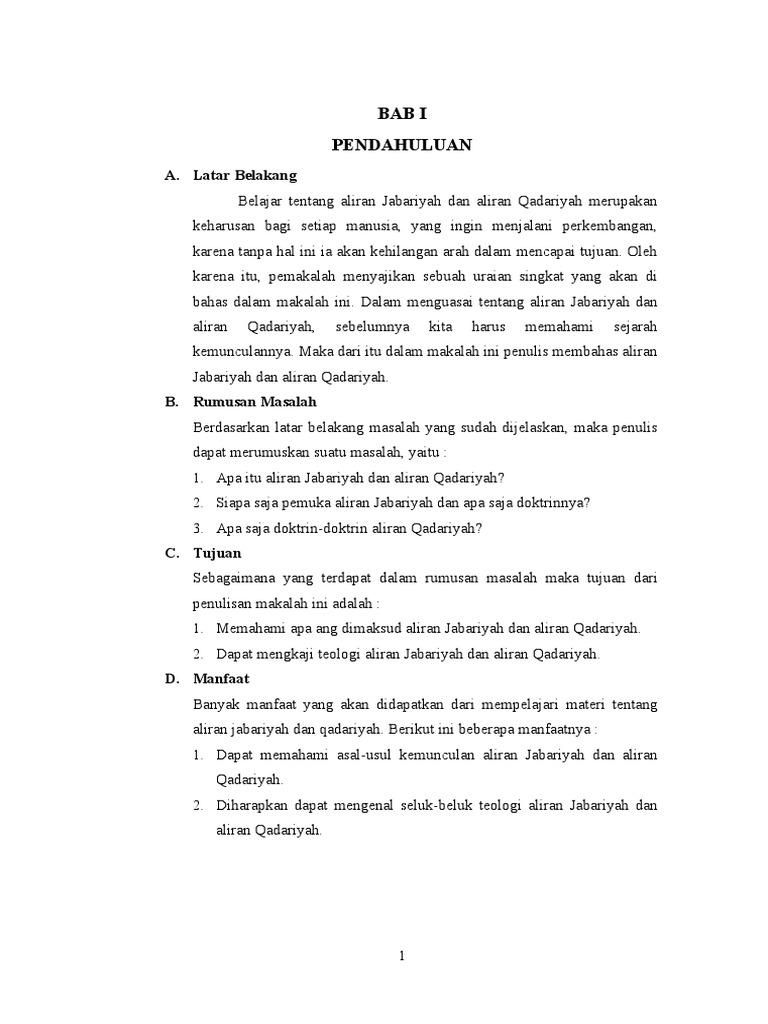 Aliran Jabariyah Dan Aliran Qadariyah | PDF