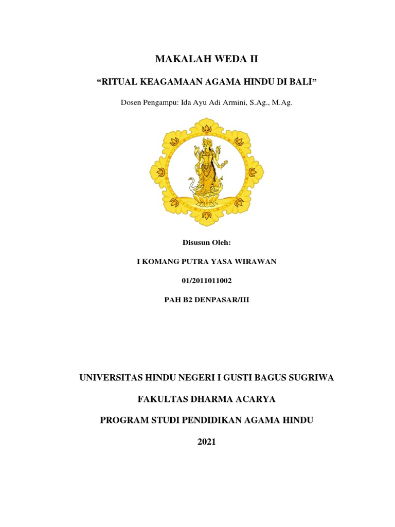 Ritual Keagamaan Hindu di Bali | PDF