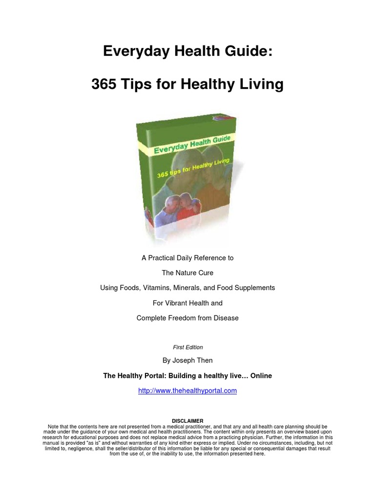 Everyday Health Guide: 365 Tips For Healthy Living | PDF | Foods ...