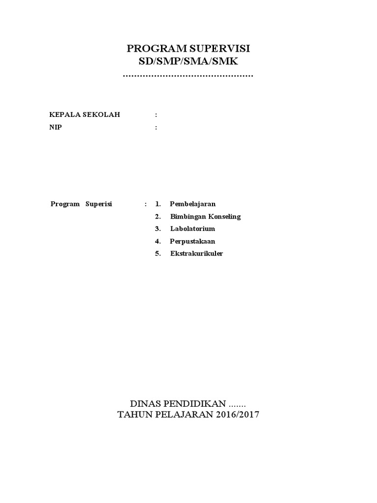 PROGRAM SUPERVISI-dikonversi | PDF