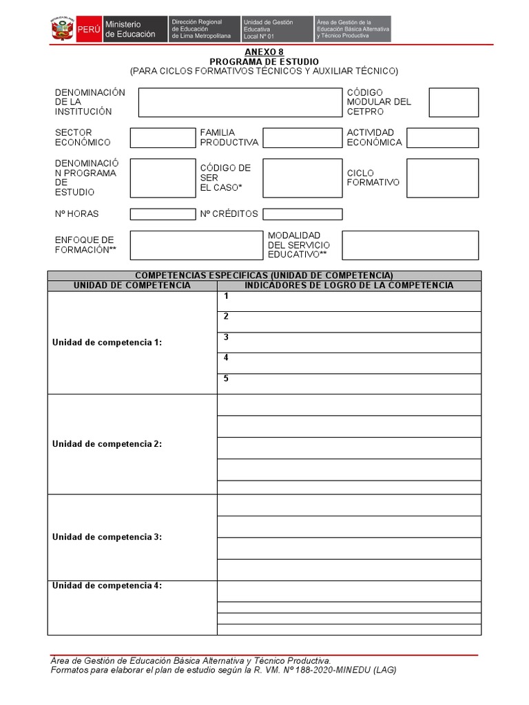 Formato Programa de Estudio | PDF