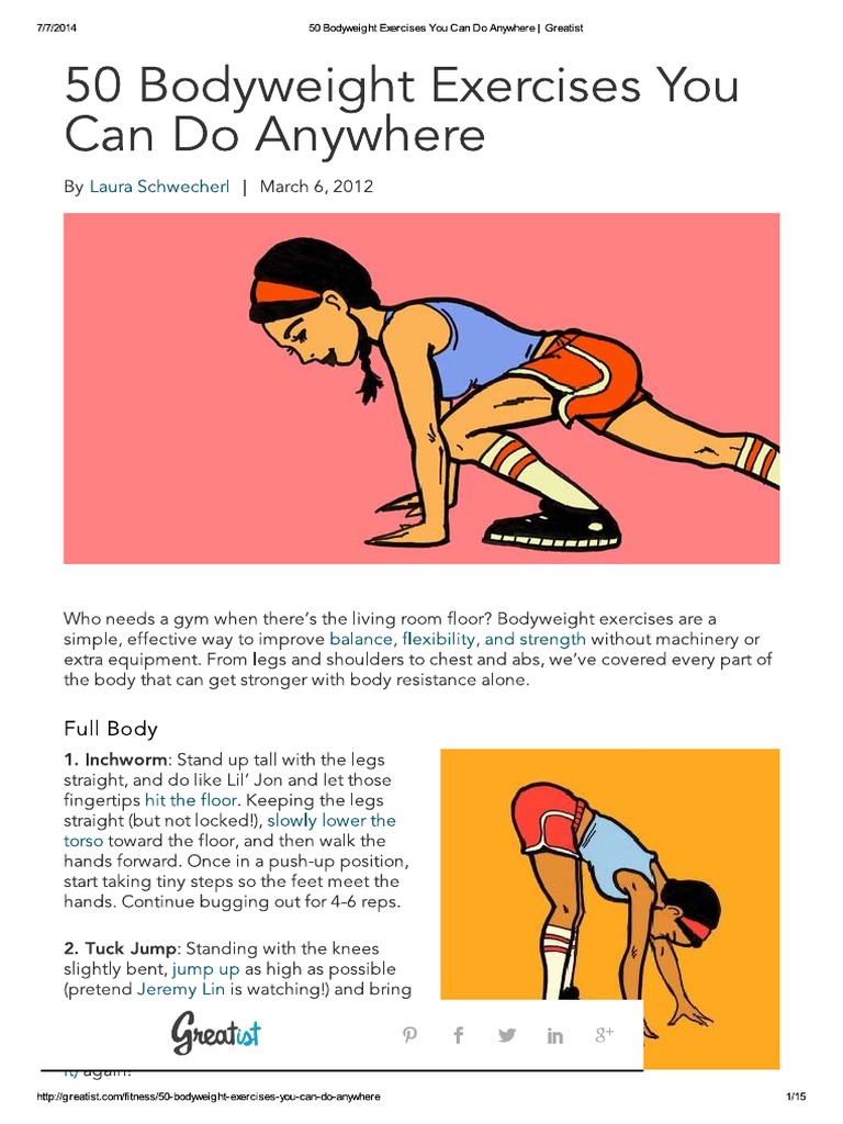 50 Bodyweight Exercises | PDF