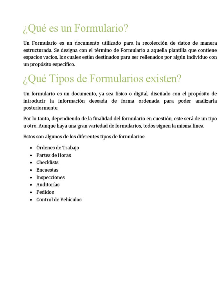 Qué Es Un Formulario | PDF