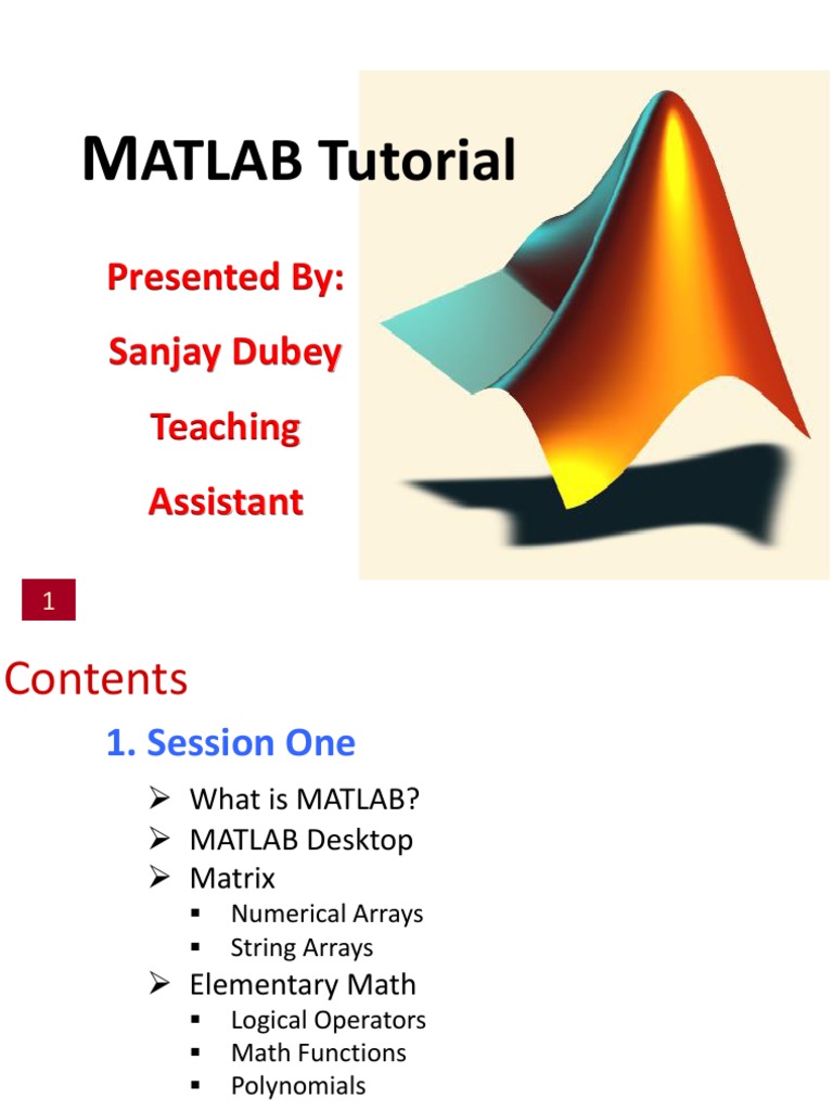 ATLAB Tutorial: Presented By: Sanjay Dubey Teaching Assistant | PDF ... ATLAB Tutorial: Presented By: Sanjay Dubey Teaching Assistant | PDF ...