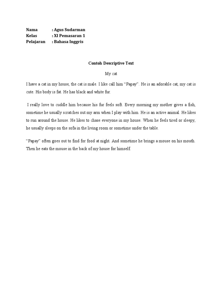 Descriptive Text About A Cat and The Eiffel Tower | PDF | Civil ...