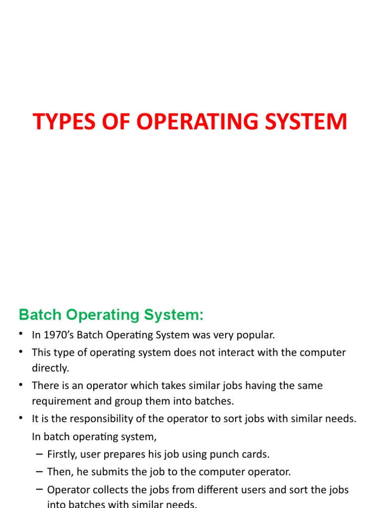 Types of Os | PDF | Operating System | Central Processing Unit