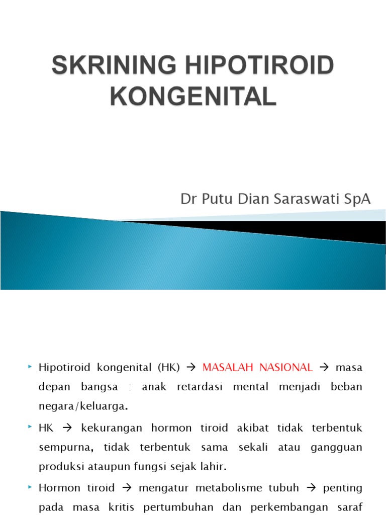 Skrining Hipotiroid Kongenital | PDF
