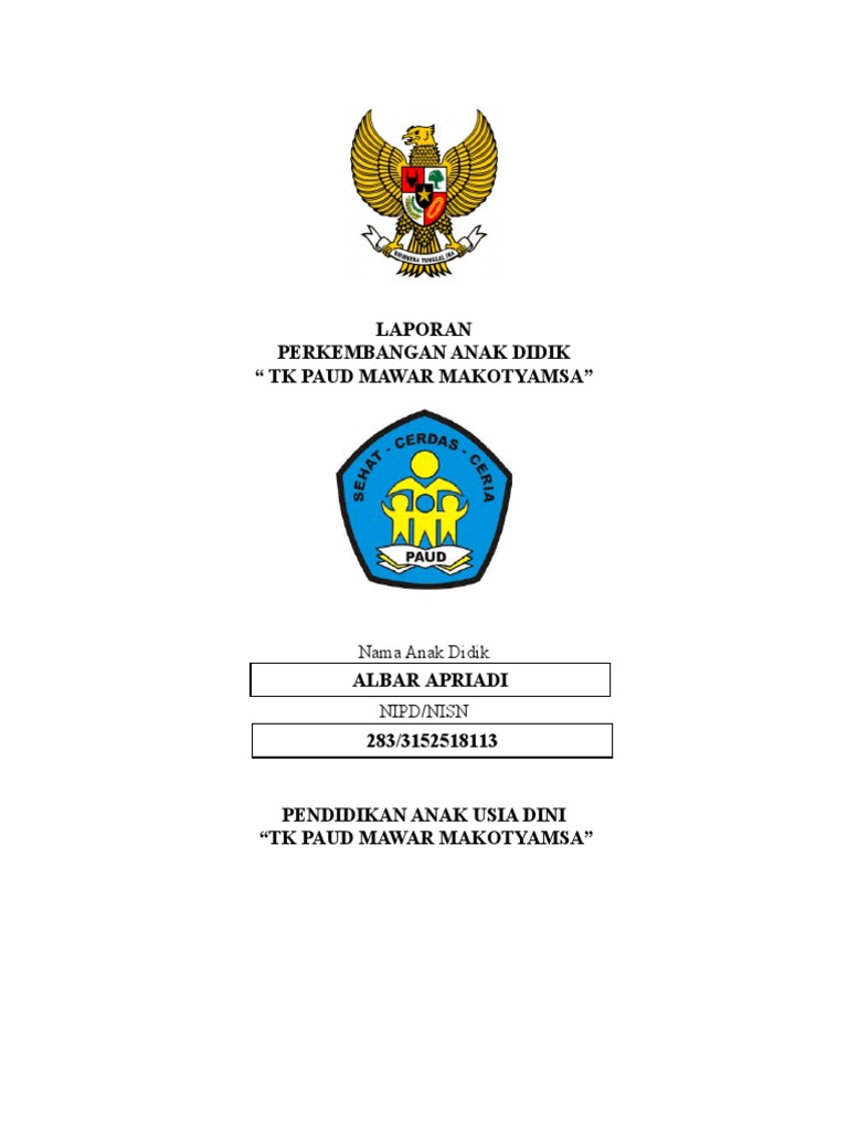 Caver Rapot PAUD MAWAR | PDF