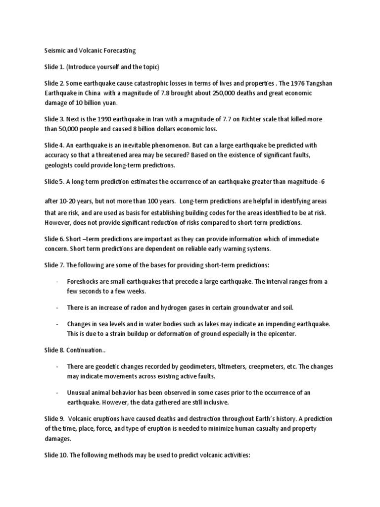 Seismic and Volcanic Forecasting | PDF | Earthquakes | Volcano