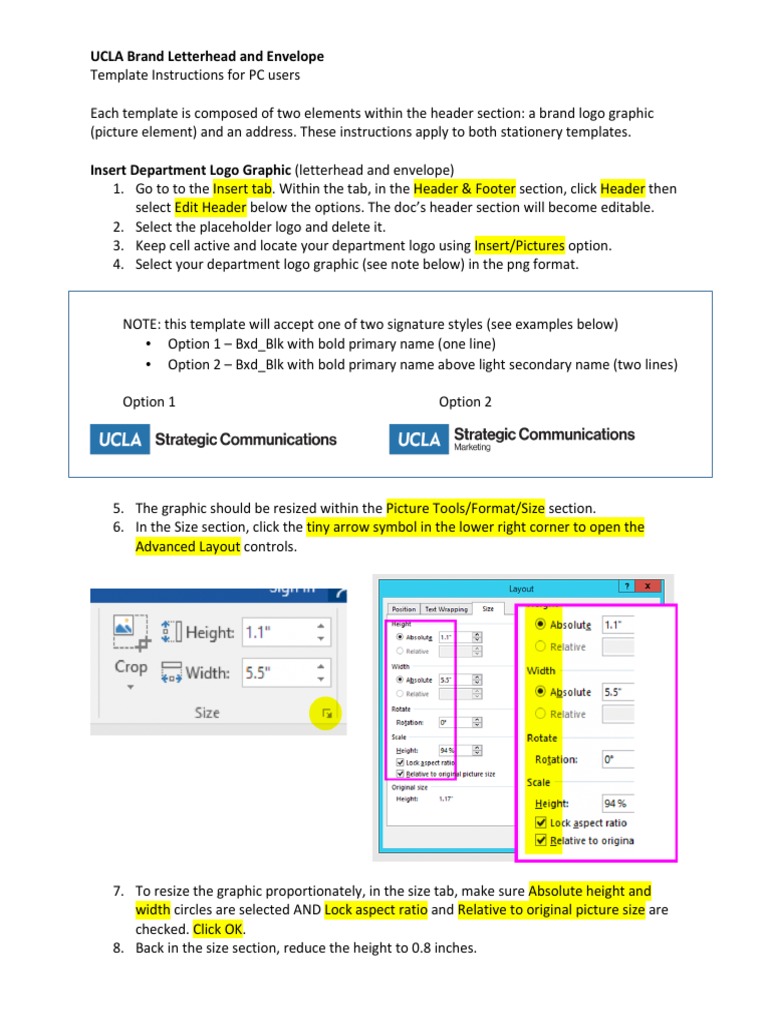 UCLA Brand Letterhead and Envelope | PDF
