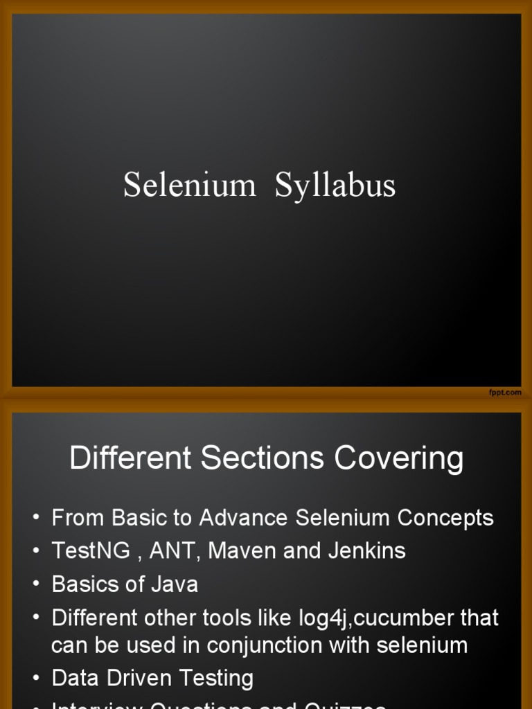 Selenium Syllabus | PDF | Computers