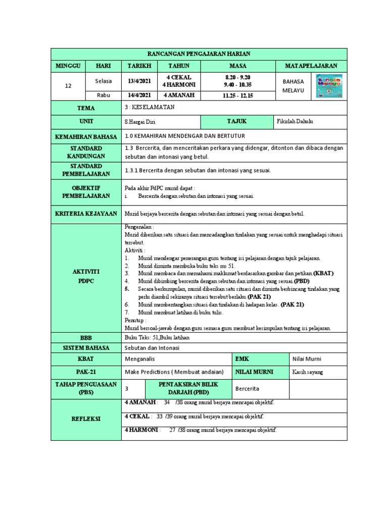 RPH BM T4 Minggu 12 | PDF