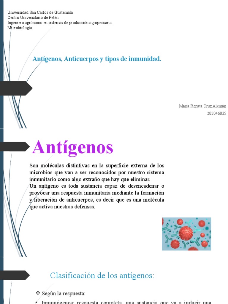 Antígenos, Anticuerpos y Tipos de Inmunidad | PDF | Antígeno | Sistema inmune