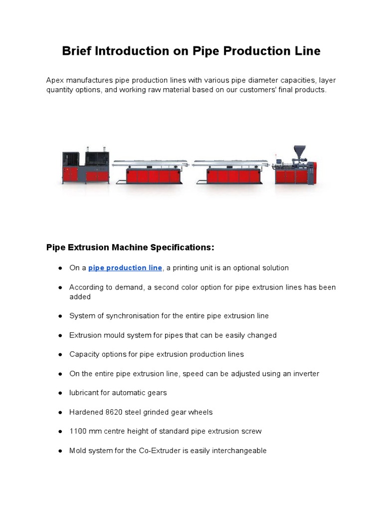 Brief Introduction On Pipe Production Line | PDF | Home & Garden ...