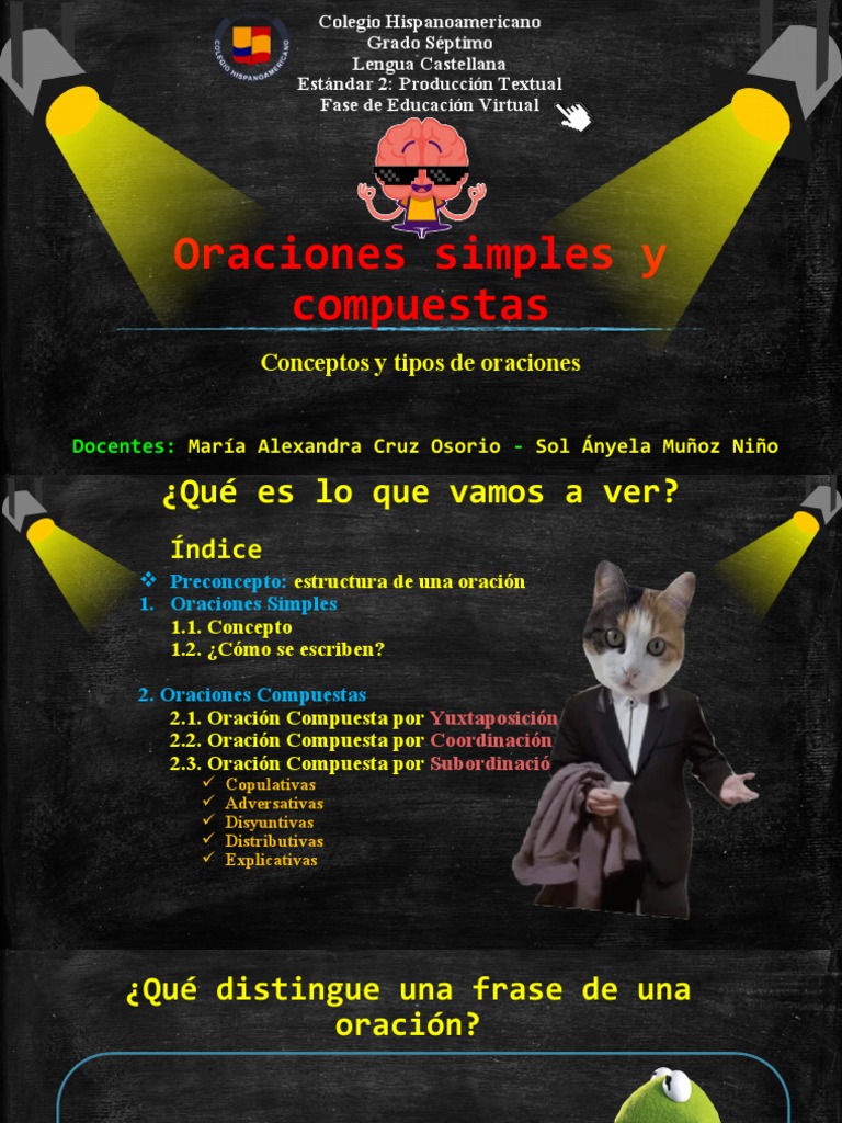 Oraciones Simples y Compuestas | PDF | Oración (Lingüística) | Asunto ...