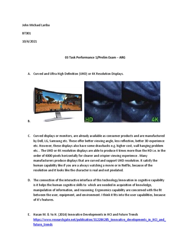 03 Task Performance 1/prelim Exam - ARG: Future - Trends | PDF ...