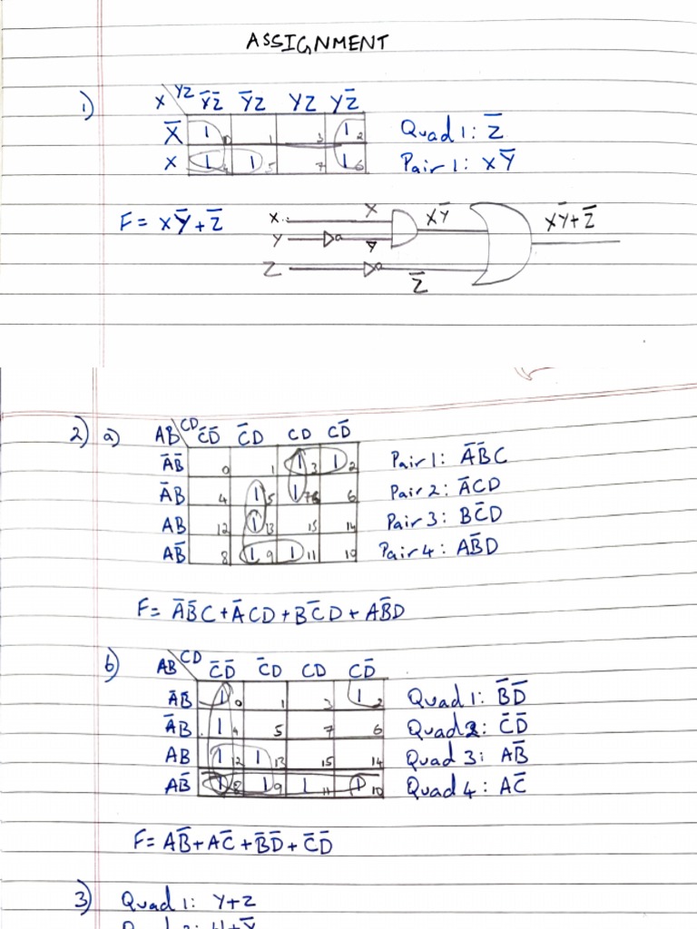 Karnaugh Maps Assignment | PDF | Teaching Methods & Materials
