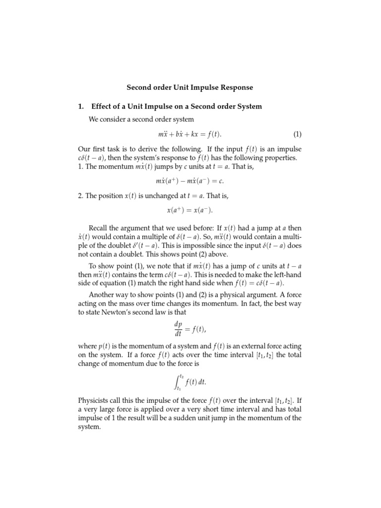 Unit Impulse Func | PDF | Teaching Mathematics | Equations