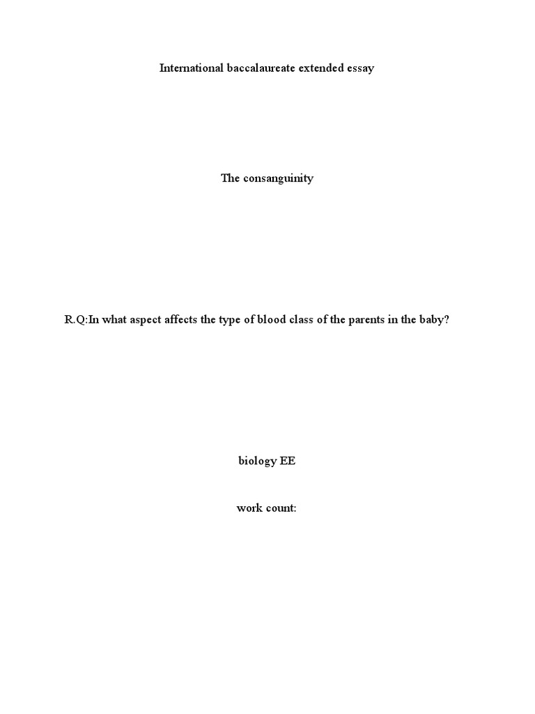 International Baccalaureate Extended Essay | PDF
