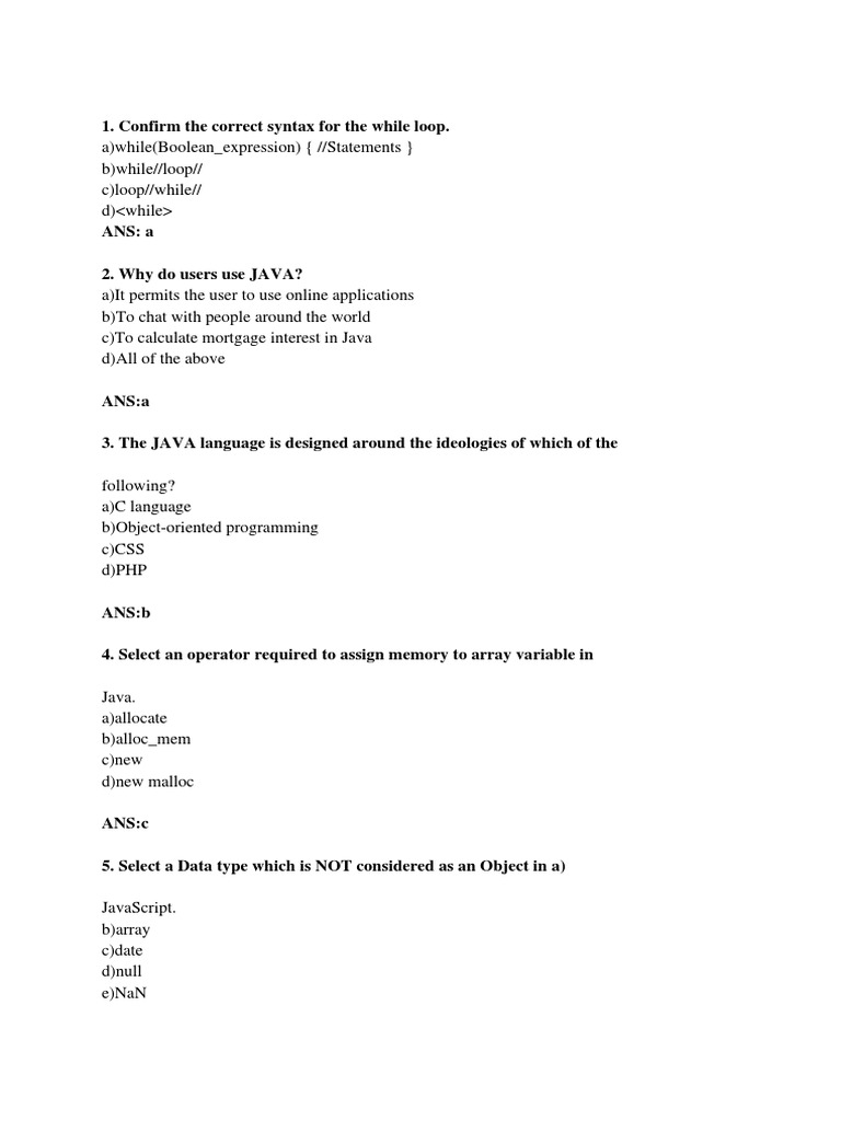 MCQS On Java Fundamentals 11 - 02 - 2022 | PDF | Method (Computer Programming) | Class (Computer ...