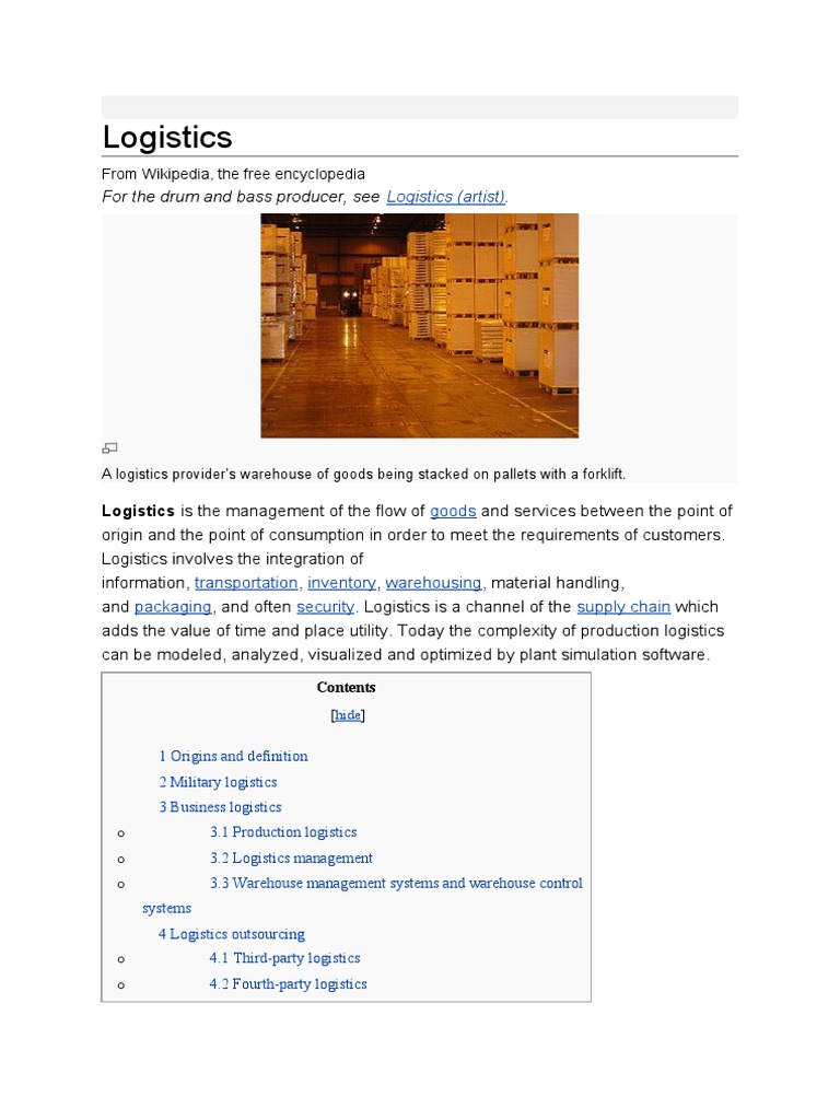 Logistics: For The Drum and Bass Producer, See | PDF | Logistics ...