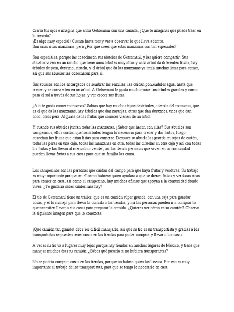 Cuento Oficios y Profesiones | PDF | manzana