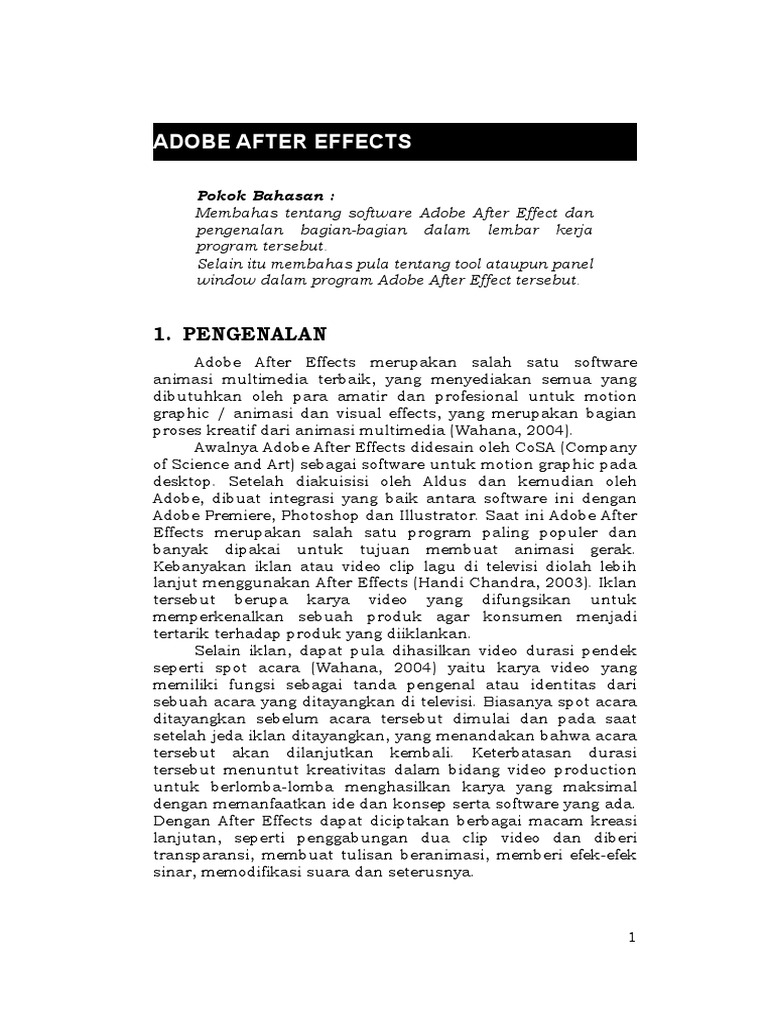 Adobe After Effects | PDF | Komputer