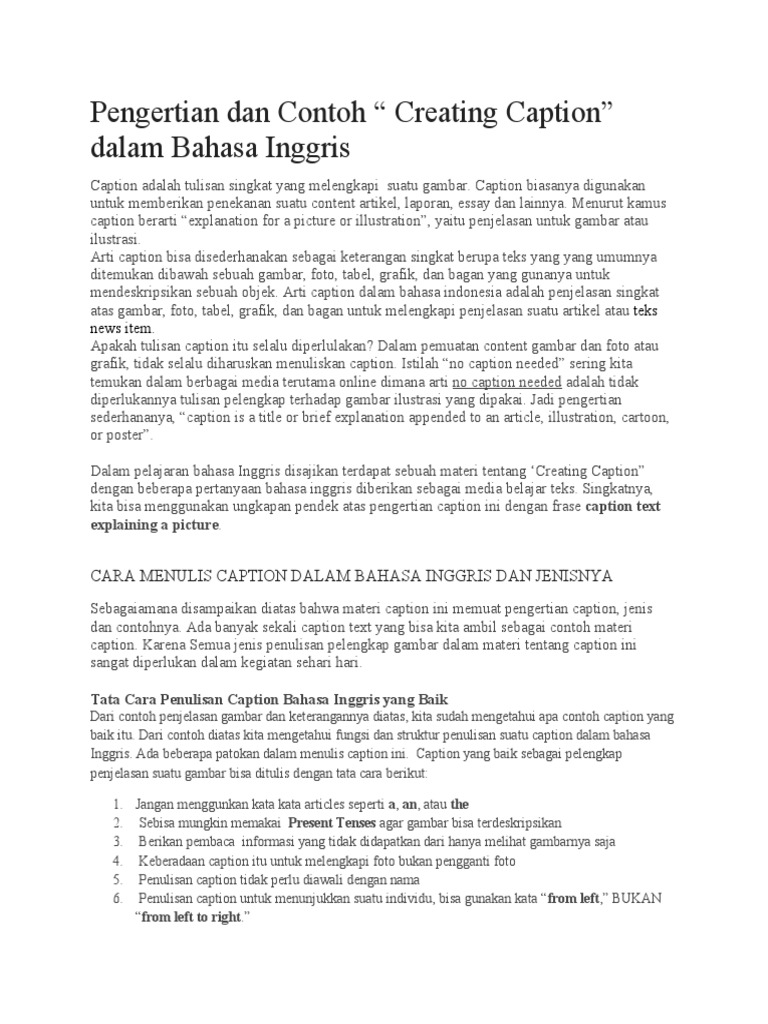 Materi Caption | PDF