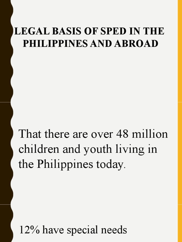 Legal Basis of Sped in The Philippines and Abroad | PDF ...