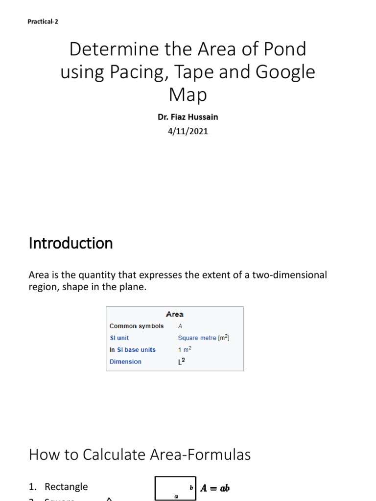 Practical-2 Pond Area | Download Free PDF | Acre | Notation